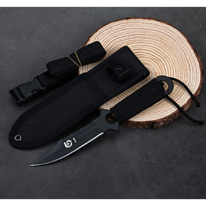 GASHER Scuba Diving Knife with Leg Straps & Sheath, Razor Sharp - Lightweight Diving Equipment for Spearfishing, Snorkeling, Hunting, Rescue & Water Sports