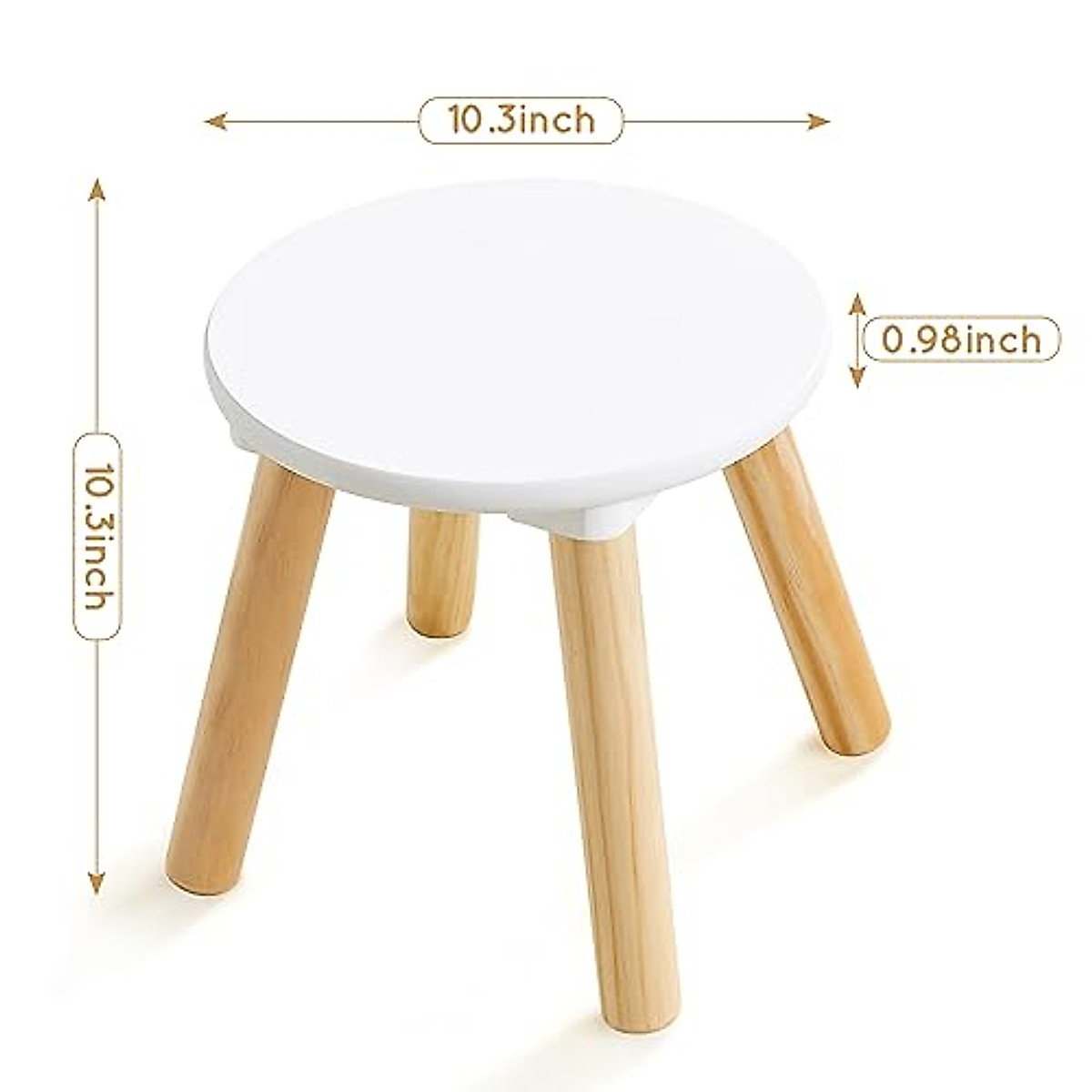 Beright Wooden Step Stool for Kids, Children's Stool Perfect Matched Sensory Table, 9 Inch Sturdy Sitting Stool with Assembled Four-Legged, 2 Pack