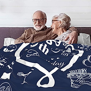 100th Birthday Gifts for Men Women Blanket,100 Years Birthday Sherpa Flannel Throw Blanket,Happy 100 Year Old Birthday Decorations Blanket to dad mom Grandfather Grandmother Birthday Gifts.60 X50