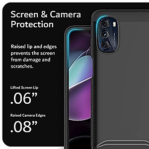 TUDIA DualShield Designed for Motorola Moto G 5G Case (2022), [Merge] Shockproof Slim Dual Layer Military Grade Tough Heavy Duty Raised Edge Protection for Moto G 5G 2022 - Matte Black