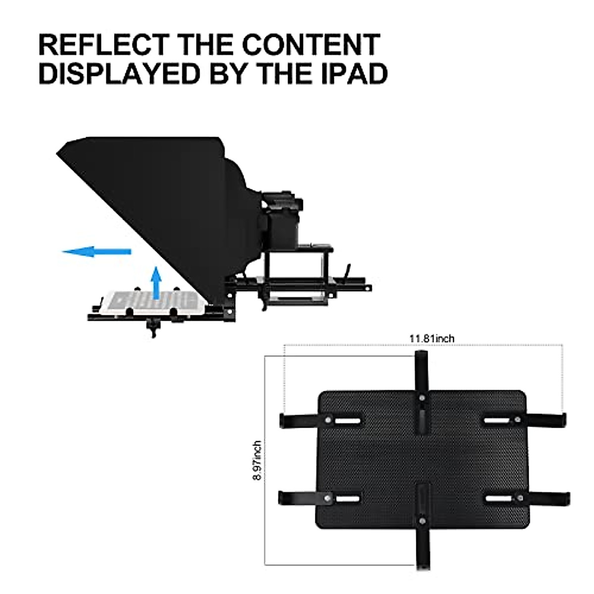 GVM Teleprompters for ipad Tablet DSLR Camera Portable 18'' Teleprompter Kit with Remote Control & App,Solid Aluminum Constructions,Colorless Spectroscope,Ultra HD Wide-Angle Lens