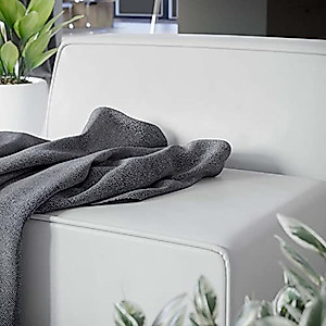 Modway Mingle Vegan Leather Sectional Sofa Armless Chair, White