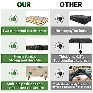 Patio Furniture Covers Outdoor 100% Waterproof 84''L*44''W*28''H furniture covers waterproof outdoor table and chairs set covers Upgraded Fastener Four-sided Buckle Straps Bottom fixing grommets
