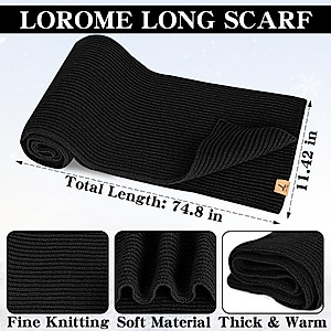 3 PCS Winter Hat Scarf Gloves Set, Soft Warm Knit Beanie Hat Touchscreen Gloves Long Knitted Scarf Set Winter Gifts for Men