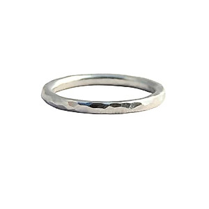 Handmade 925 Sterling Silver Hammered Band Simple Sterling Silver Stackable Ring, simple midi ring, (4)