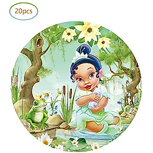 Tiana Birthday Party Supplies, Include 20 Plates and 20 Napkins, for Princess Tiana Birthday Baby Shower Party Decorations