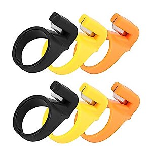 ISKYBOB Set of 9 Yarn Thread Cutter Rings Finger Blade Knife Embroidery Floss Remove Kit Plastic Cross Stitch Cutting Tools for Sewing, Knitting, Crafting