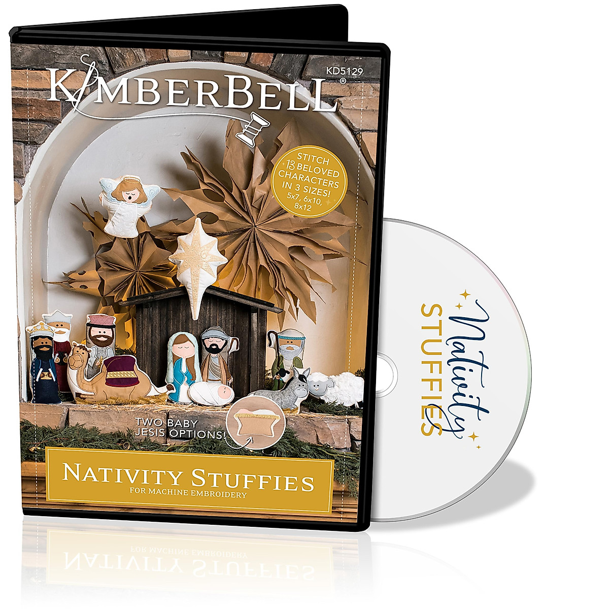 Kimberbell Nativity Stuffies - Nativity Scene Decor, Nativity Sets for Christmas Indoor, DIY Nativity Scene, Embroidery Patterns for Quilting, Embroidery CD Template