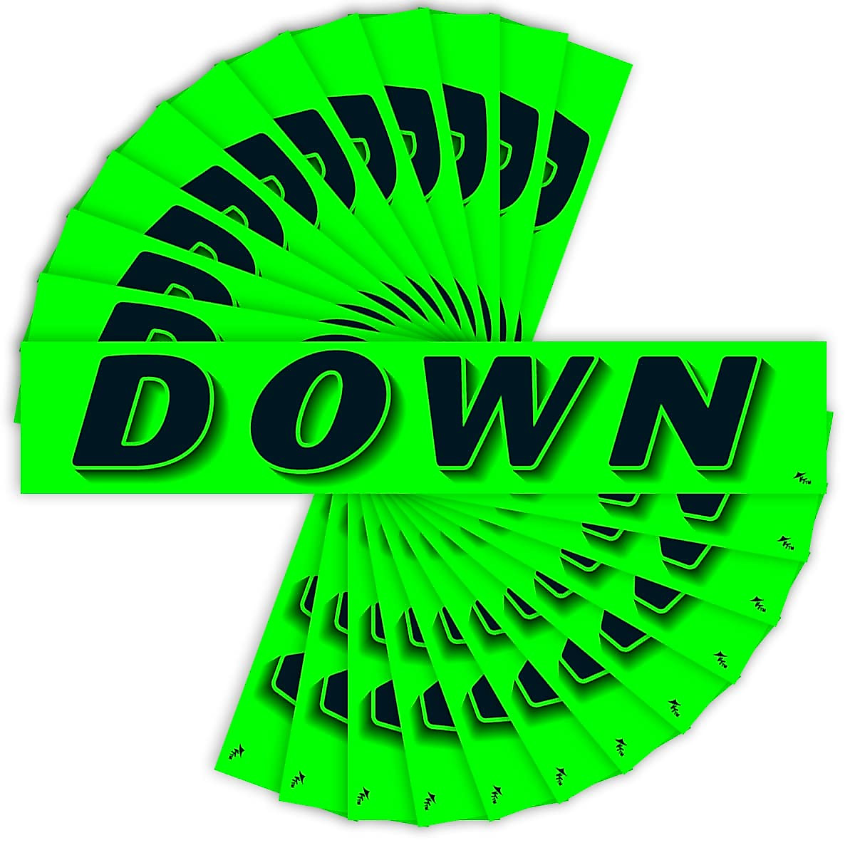 VERSA-TAGS 7.5" Black/Green Vinyl Number Decals 11 Dozen Set Windshield Pricing & 1 Pack of Each of Down, Extra Clean, Financing Available 14.5" x 2.75" Sticker Windshield Decal Auto Dealership