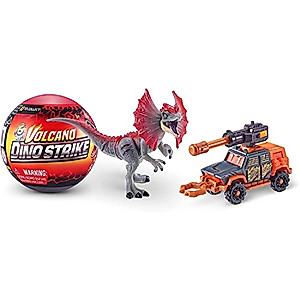 Zuru 5 Surprise Volcano Dino Strike Mystery Set - Surprise Mini Dinosaur Bundle with 2 Dinosaur Mystery Balls Plus Rex-Man Stickers and More | Dinosaur Toys for Kids