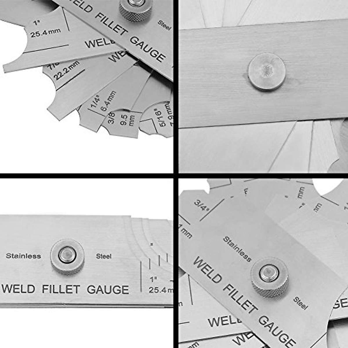 Fillet Weld Set Welding Gauge Gage Test Ulnar Welder Inspection Gauge Both Inch and Metric for Testing of Boilers, Bridges, Shipbuilding, Pressure VES