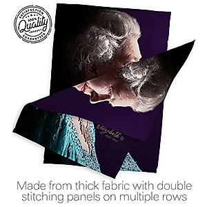 Queen Elizabeth II Flag - Set Wood Dowel Sweet Life Sympathy Remembrance Memorial Bereavement Love Support Emotion Postive - House Banner Small Yard Gift Double-Sided Made In USA 13 X 18.5