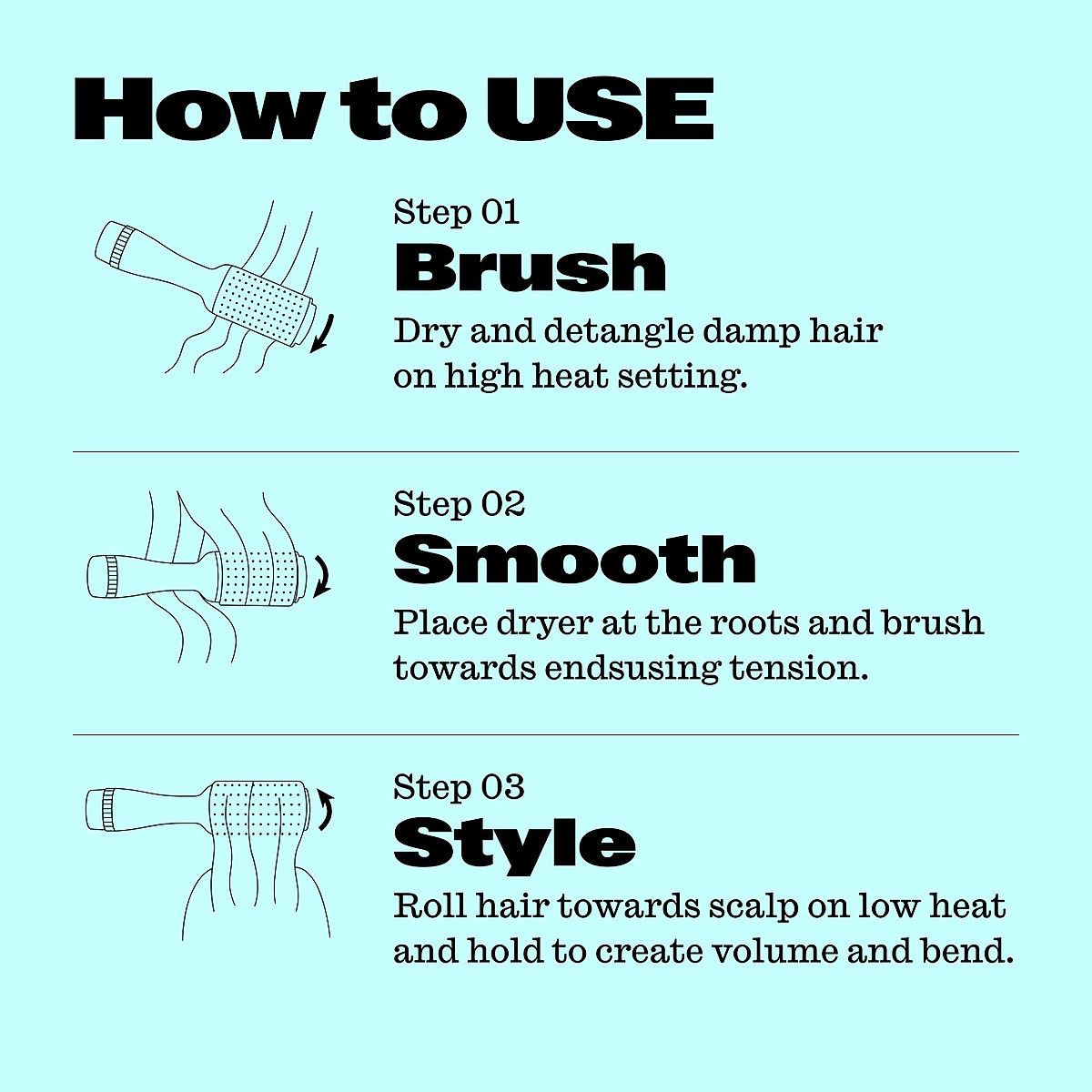 Trademark Beauty Hair Dryer Brush in One, Blow Dryer Brush, Wet and Dry Hair, Anti-Frizz Ions, Smooths, Ceramic, Creates Volume, All Hair Types - White