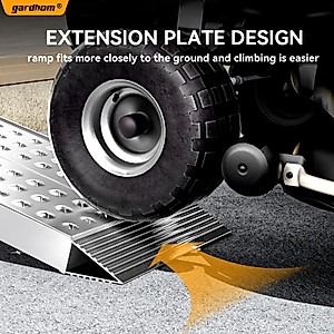 Aluminum Shed Ramps 39x12inch, gardhom 2PC Riding Mower Ramps 1500lbs Capacity for Curb Steps Stairs Dirt Bike Motorcycle Lawn Mower Snow Blower Loading Ramps