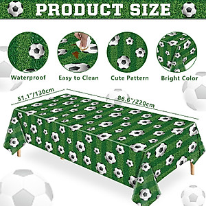 4 Pack Soccer Party Tablecloth Soccer Table Cloth Soccer Rectangular Plastic Table Cover Sports Theme Party Table Covers Soccer Birthday Decorations Soccer Theme Birthday Party Supplies 86 x 51 Inch