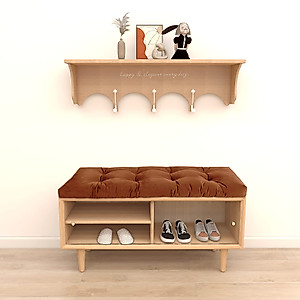 ROFIELTY Bench Cushion 36 inches. Non-Slip Tufted Cushion for Indoor/Outdoor use, Comfortable Window Cushion, Soft Piano Bench Cushion.Multi-Scene use of Cushions. (36x14x3, Brown)