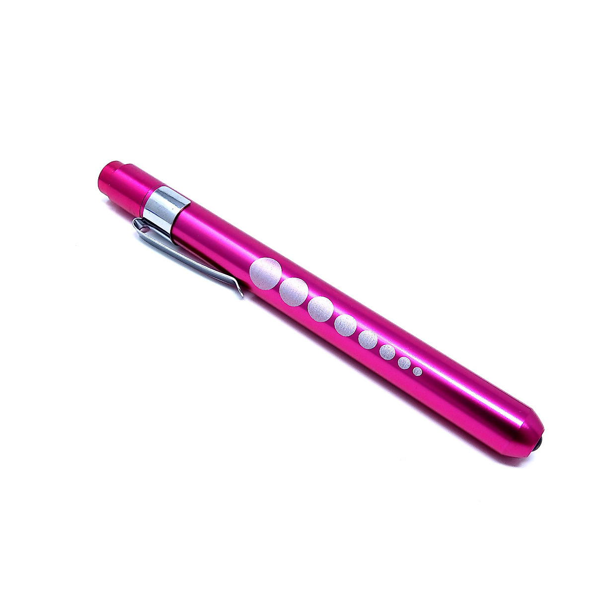 Penlight Reusable Medical Aluminum LED Pen Light with Pupil Gauge for Nurses Doctors Students with Pocket Clip (Pink)