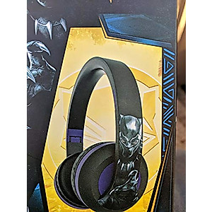 Black Panther Headphones, Adjustable Headband, Stereo Sound, 3.5Mm Jack, Wired Headphones, Tangle-Free, Volume Control, Foldable, Kids Headphones Over Ear for School Home Travel