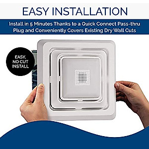 Broan-NuTone NuTone FG800SPKS Bluetooth Speaker Bathroom Exhaust Grille Cover with LED Light Bath Fan, White