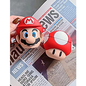 Cartoon Case Compatible with Apple AirPods Pro Anime, Fun Cute Kawaii Protective Case Anti-Fall Headphone Case for Airpod Pro Case Cover (AirPods Pro, Mushroom)