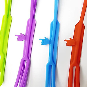 NSBELL 10PCS Silicone Finger Point Bookmark, Lovely Book Marker Strap for Office Supplies School Supplies Stationery Gift