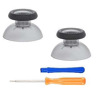 eXtremeRate Clear Black Replacement Thumbsticks for PS5 Controller, Custom Analog Stick Joystick Compatible with PS5, for PS4 All Model Controllers Universal - Controller NOT Included