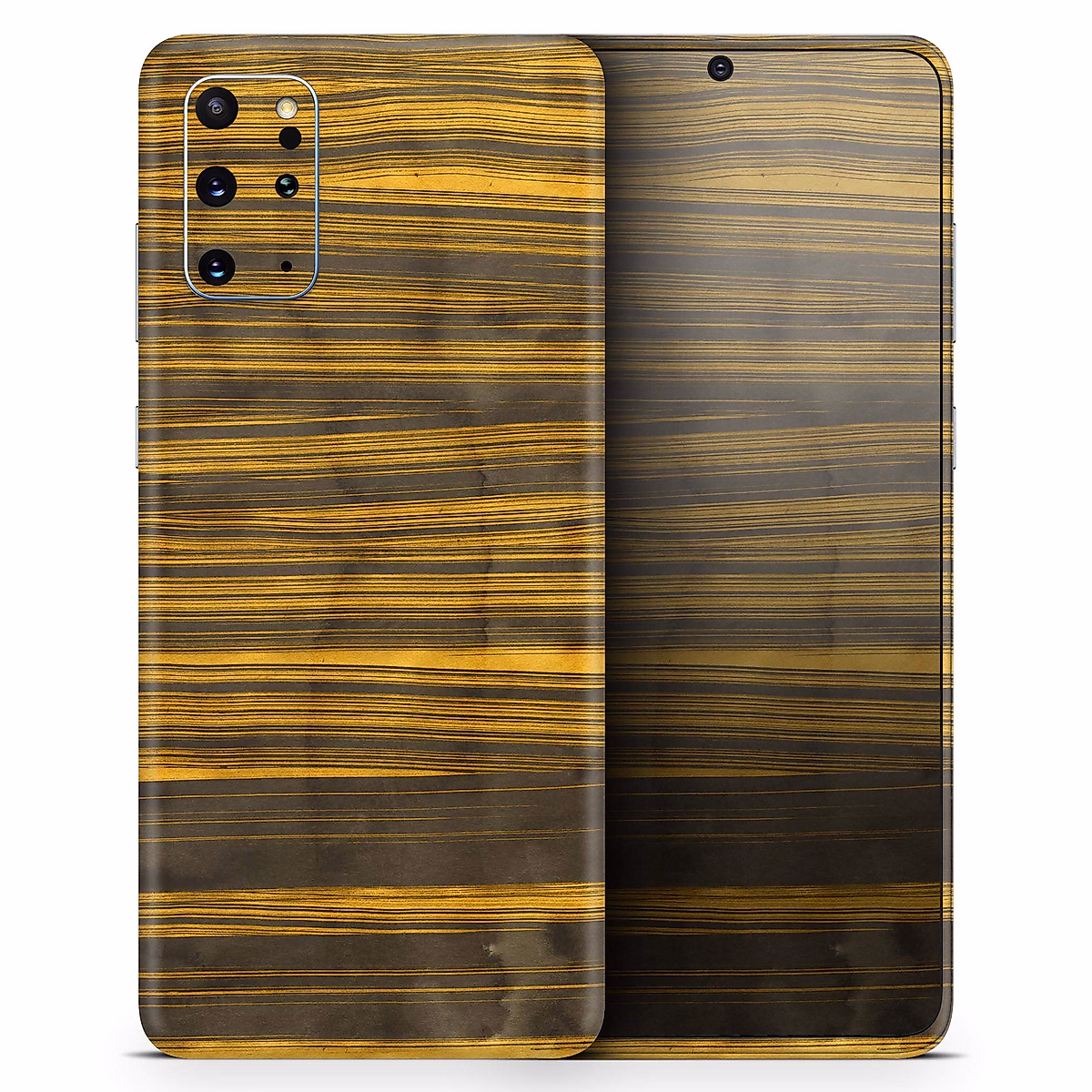 DesignSkinz Gold Standard Zebrawood Protective Vinyl Decal Wrap Skin Cover Compatible with The Samsung Galaxy S20 (Screen Trim & Back Glass Skin)