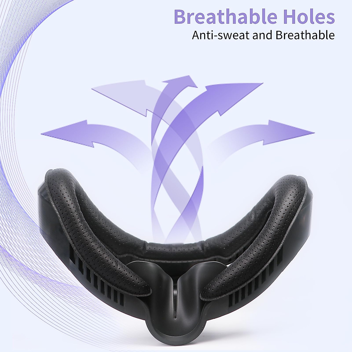 VR Face Pad for PlayStation VR2, Breathable Holes Leather Protective VR Accessories VR Face Cover Cushion Replacement Fitness Facial Interface Bracket Compatible with PS VR2