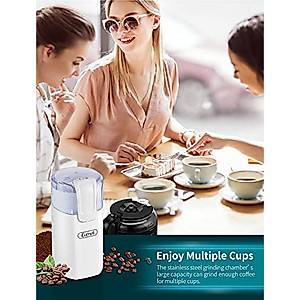 Electric Coffee Grinder Stainless Steel Blade Grinder for Coffee Espresso Latte Mochas, Noiseless Operation.GECGI140-U-1