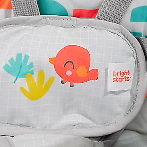 Bright Starts Playful Paradise Portable Compact Automatic Baby Swing with Music, Unisex, Newborn +
