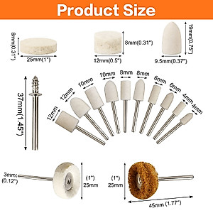 134PCS Polishing Buffing Wheel Polishing Kit Compatible with Dremel, Polishing Wheel Rotary Tool Accessories with 1/8" Shank, Abrasive Wheel Buffing Polishing Wire Brushes Wool Felt Cotton Mounted