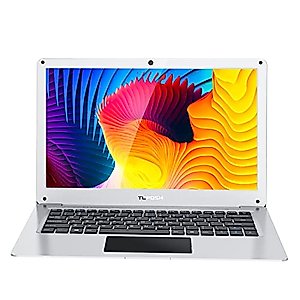 TOPOSH PC Laptop, Windows 10 Computer,14 Inch, 6GB RAM + 64GB SSD, Intel Celeron N3350, Dual-Core 1.1 GHz Graphics, WiFi Bluetooth-Silver