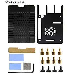 Geekworm for Raspberry Pi 4 Case, CNC Ultra-Thin Aluminum Alloy Metal Passive Cooling Case, Raspberry Pi 4 Heatsink Case Compatible with Raspberry Pi 4 Model B Only (N300)
