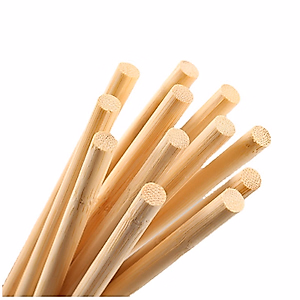 HOPELF 10PCS Bamboo Sticks - 1/2 x 17.5 Inch Dowel Rods for Crafts, DIYers