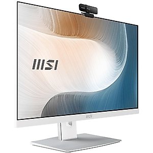MSI Modern AM241P AIO Desktop: 23.8" FHD IPS-Grade LED, Intel Core i7-1165G7, 16GB Memory, 512GB SSD, WiFi 6, BT 5.1, White, Windows 10 Home (11M-240US)