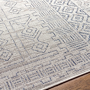 Mark&Day Outdoor Rugs, 8x8 Latimer Global Indoor/Outdoor Beige Square Area Rug, Non Shedding Beige Grey Carpet for Patio, Porch, Deck, Bedroom, Living Room or Kitchen (7'10" Square)