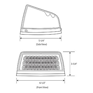 Grand General 77233 Amber Spyder 42-LED Peterbilt Headlight Turn Signal Sealed Light with 3 Wires for Front/Park/Turn Functions and Clear Lens