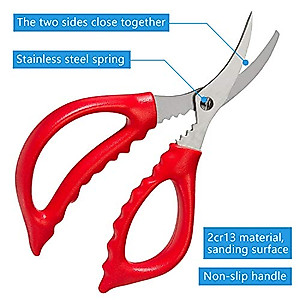 18 Pcs Seafood Tools Set including 8 Forks 4 Lobster Crackers Nut Cracker and 4 Lobster Crab Mallets 2 Seafood Scissors