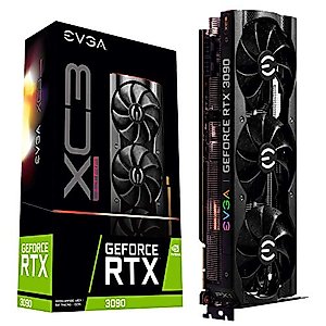 EVGA 24G-P5-3975-KR GeForce RTX 3090 XC3 Ultra Gaming, 24GB GDDR6X, iCX3 Cooling, ARGB LED, Metal Backplate