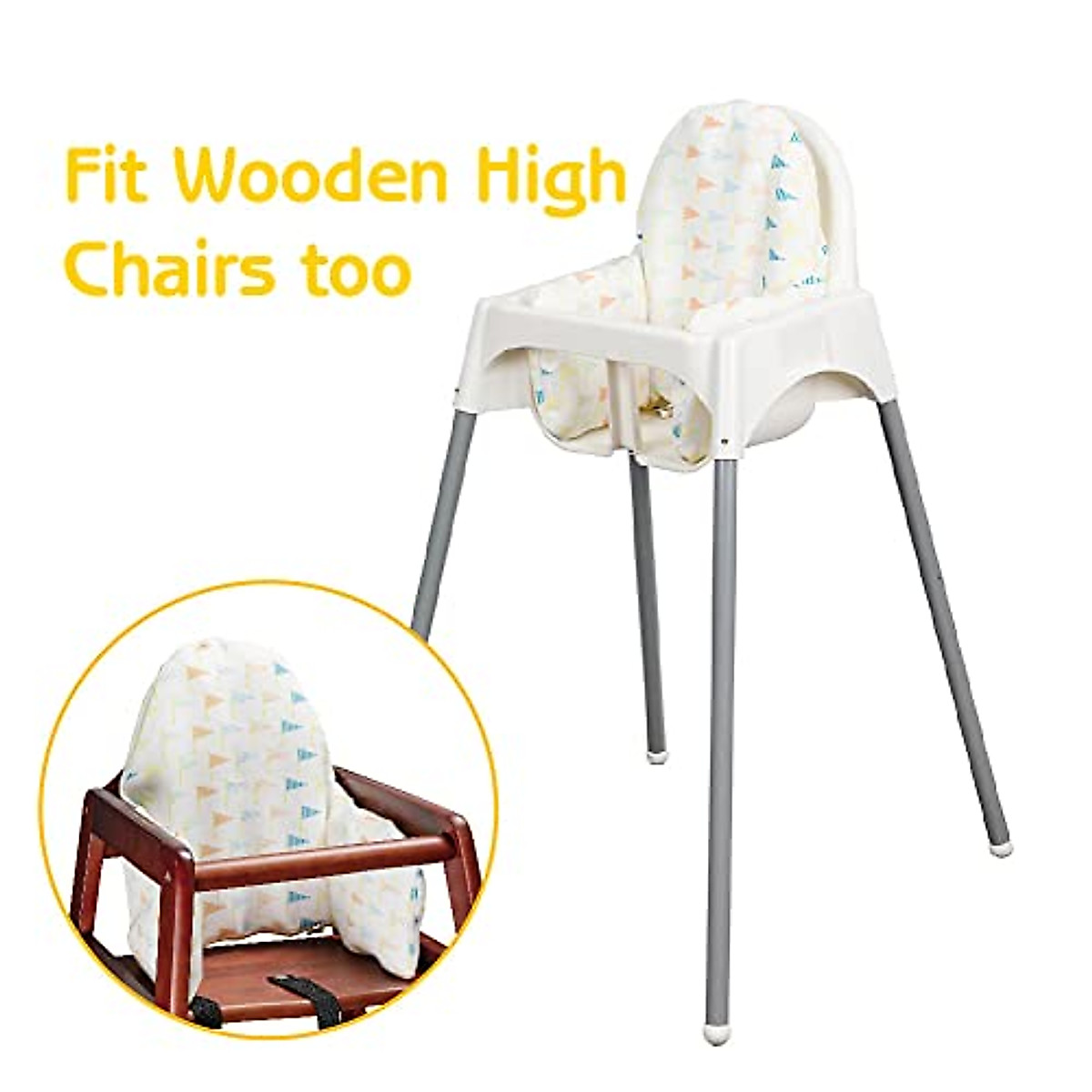 Dadouman Inflatable & Reversible Supporting Cushion for IKEA Antilop High Chairs & Wooden High Chairs, Inflatable Cushion Insert Included (Flags)