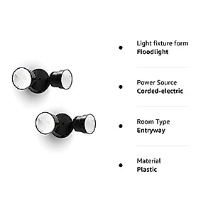LUTEC 2 Packs P6221B 1130 Lumen 15 Watt 28 LED Dual-Head Flood Light Outdoor, Waterproof Exterior Security Wall Light for Patio, Garden,Yard-Black