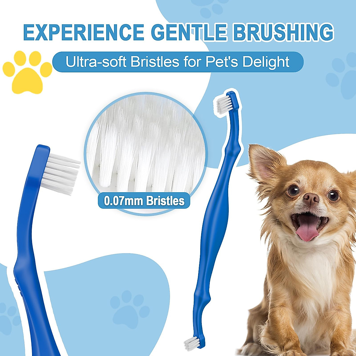 VVHOMIFE Comfort Grip Canine Toothbrush for Small Dogs - Ergonomically Designed for Easy Dental Care of Small Dogs and Cats Canine Teeth Cleaning - S