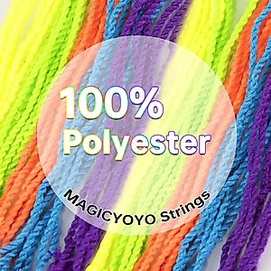 Yoyo Strings Pack of 25 - Professional Yoyos String Replacement, Polyester Yoyo String for Responsive or Unresponsive Yoyo, Rainbow Colors - Blue, Green, Yellow, Orange, Purple