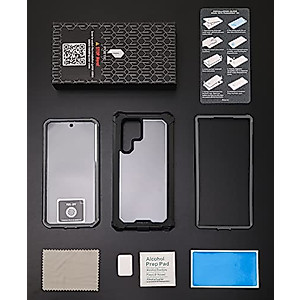 Poetic Guardian Case [6FT Mil-Grade Drop Tested] Designed for with Samsung Galaxy S22 Ultra 5G 6.8" (2022), Built-in Screen Protector Work with Fingerprint ID, Full Body Shockproof Case, Black/Clear