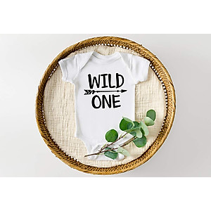 Bump and Beyond Designs Boy First Birthday Shirt, Wild One (12-18 Months, Short Sleeve) White