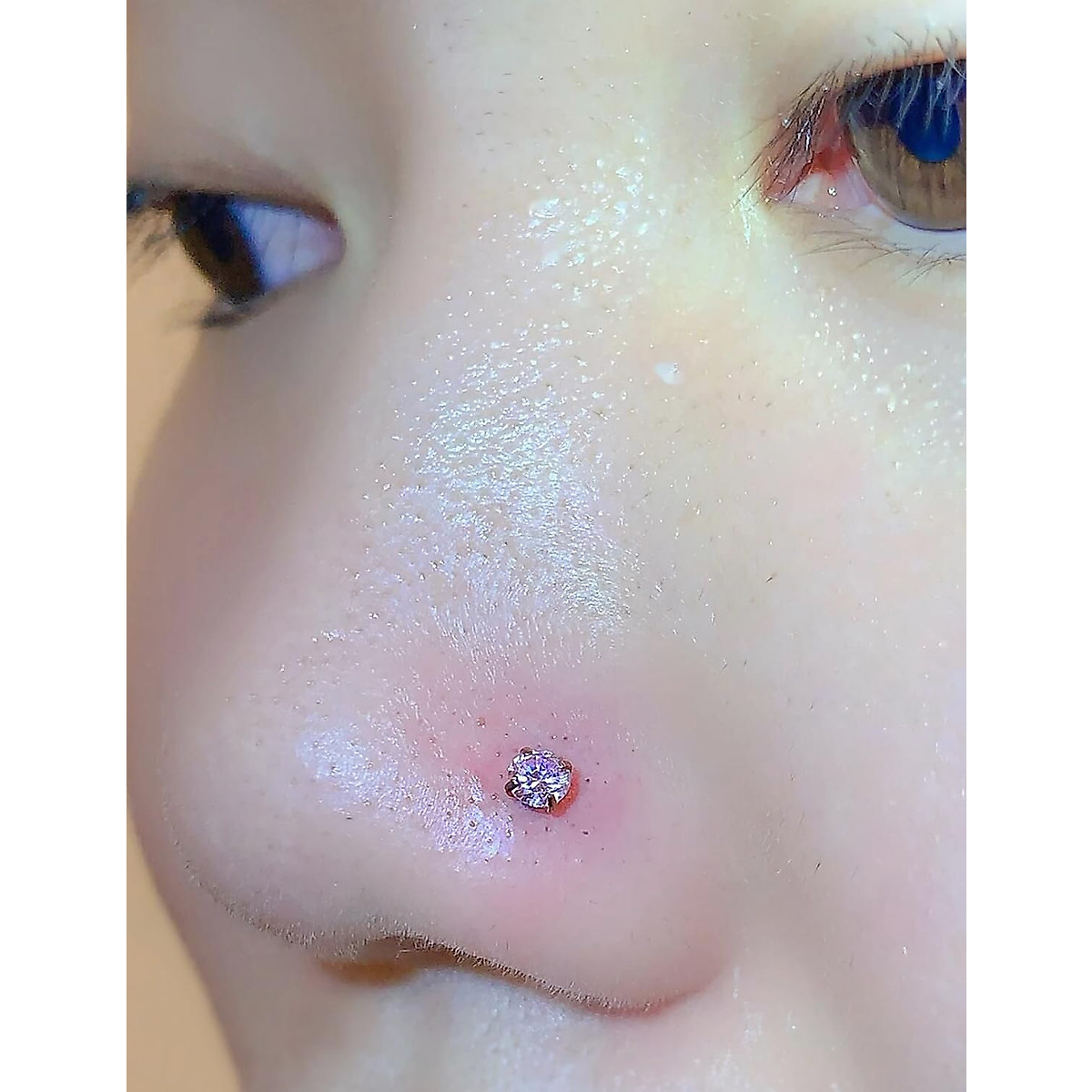 Cisyozi 20G Threadless Push in Nose Rings Stud Piercing Jewelry Women Stainless Surgical Steel Flat Back Nose Stud Tragus Helix Cartilage Earring Lip Labret Monroe Medusa Nose Ring Stud Piercings Men