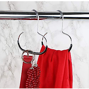 Mawa by Reston Lloyd Accessory Non-Slip Space-Saving Clothes Hanger Hook for Scarves, Style G1, Set of 5, Black