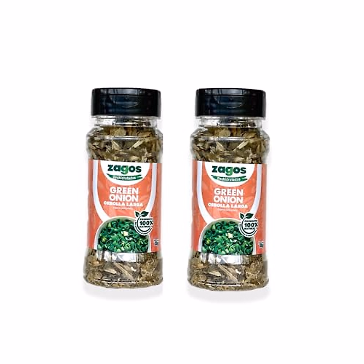 Zagos - Dehydrated spring onion 100% natural product, dried green onion in a 20 grams container (2 PACK)