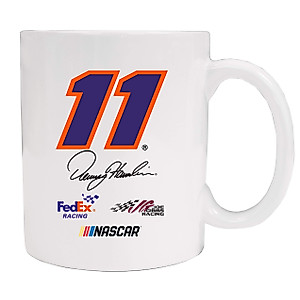 Denny Hamlin #11 Ceramic White Mug New for 2020 (White).