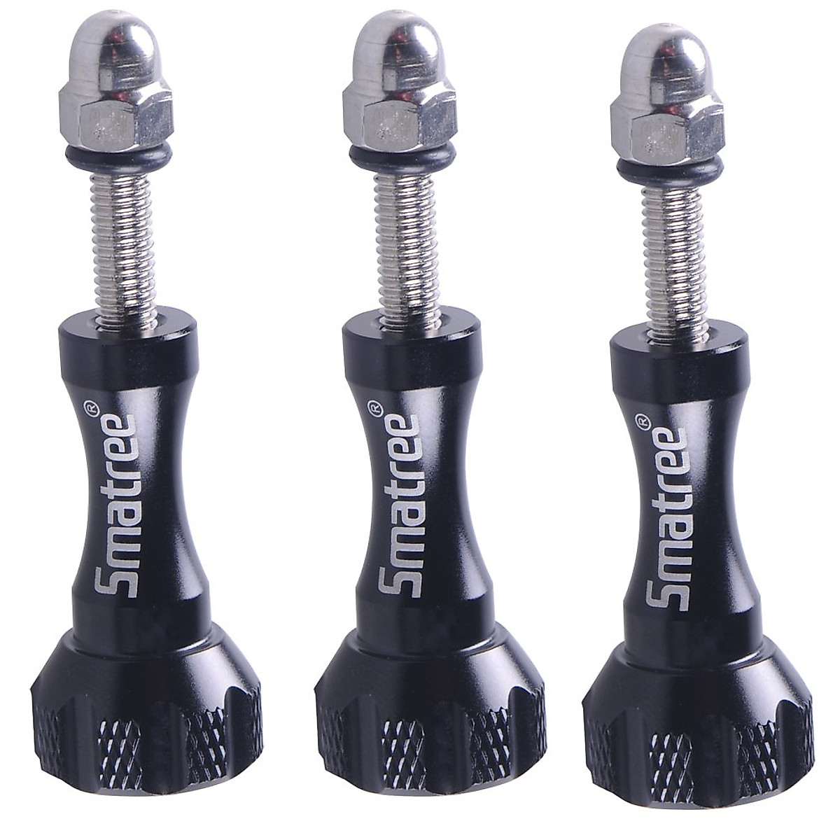 Smatree 3pcs Long Alumunium Thumbscrew Compatible for Gopro 13/12/11/10/9/8/7/6/5/4/3+/3/2/1/2018/Max/DJI OSMO Action Cameras, (Black)